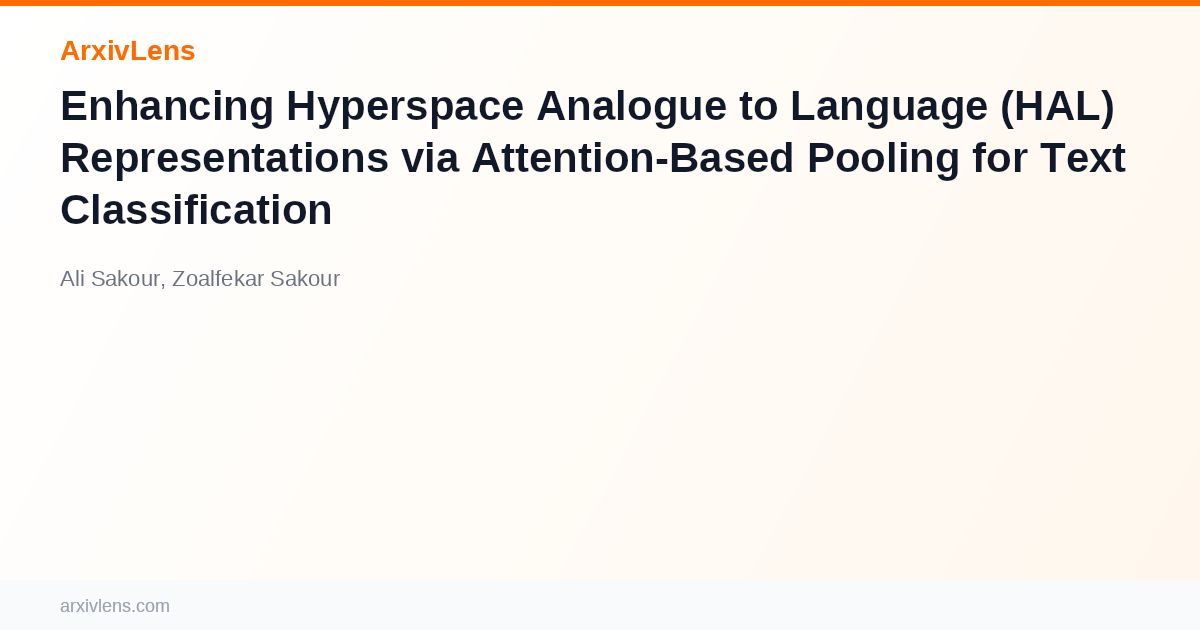Enhancing Hyperspace Analogue to Language (HAL) Representations via ...