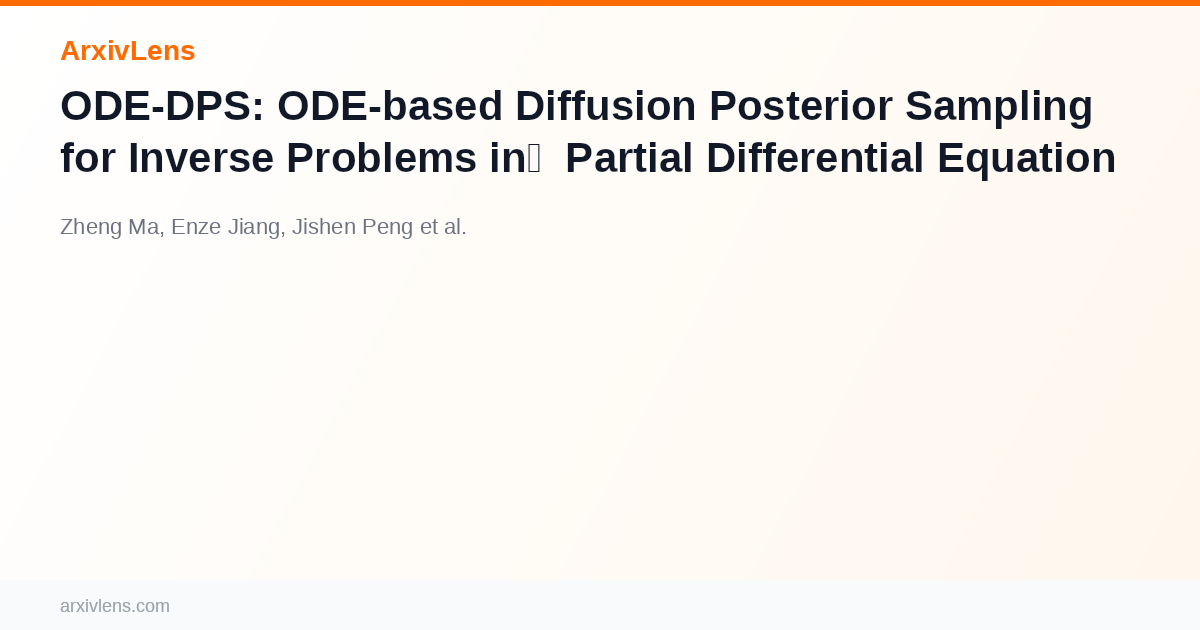 ODE-DPS: ODE-based Diffusion Posterior Sampling for Inverse Problems in ...